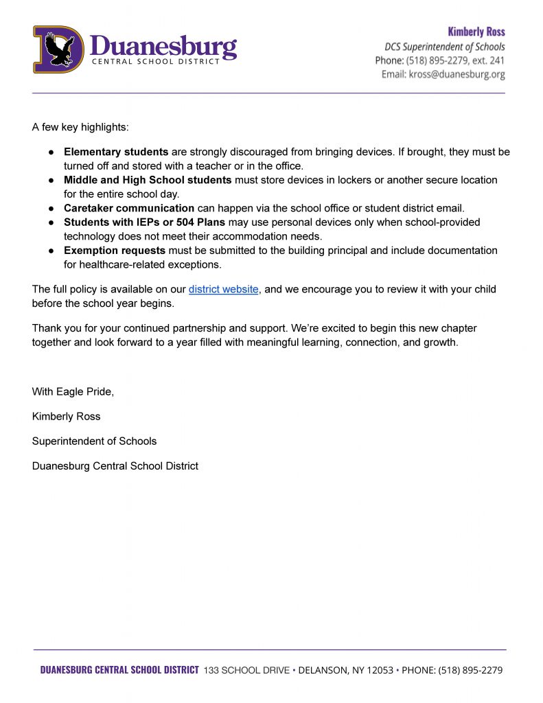 A Message from Superintendent Ross: A New Step Toward Focused Learning ...